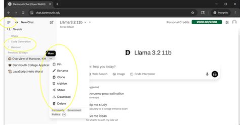 Dartmouth Research Computing And Data Rcd How Do I Organize Access And Share Past Chats