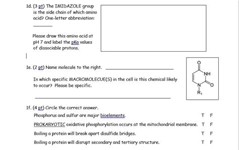 Solved 1d 3 Pt The Imidazole Group Is The Side Chain Of Which Amino Acid One Letter