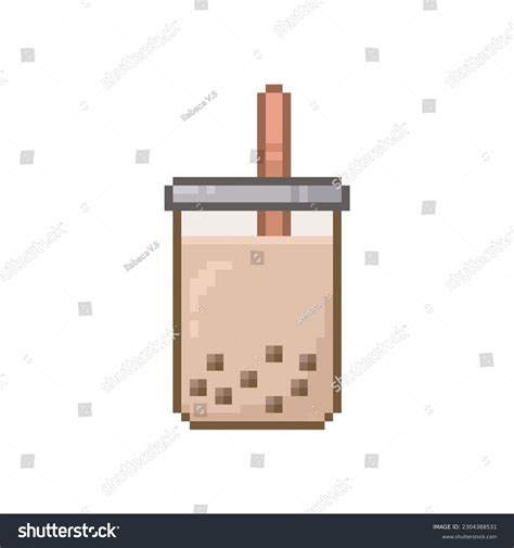 Bubble Tea Pixel Art Drink Stock Vector Royalty Free 2304388531 Shutterstock