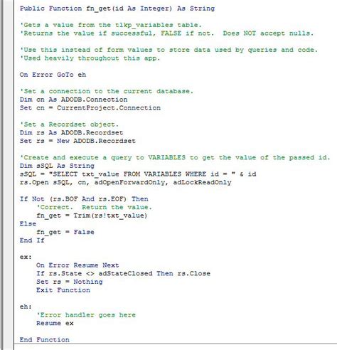 Table Based Access Variables Experts Exchange