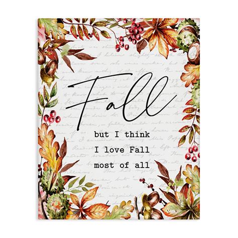 Stylish Fall Script Phrase Autumnal Foliage Plants Canvas Art Size 16 X 20 Michaels