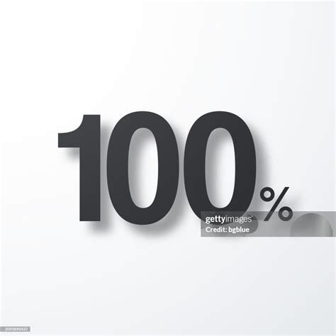100 One Hundred Percent Icon With Shadow On White Background High Res