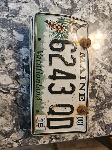Retired Maine License Plate Chickadee State Bird Vacationland Ebay