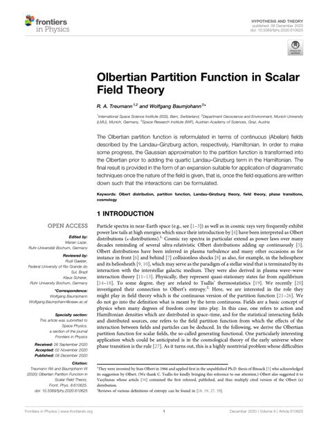 Pdf Olbertian Partition Function In Scalar Field Theory