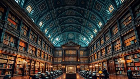 Huge Old Library Reading Room Stock Illustration Illustration Of Antique Science 369306729