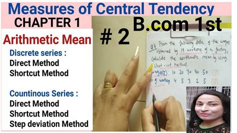 1st Year Statisticshow Calculate Mean From Step Deviation Method