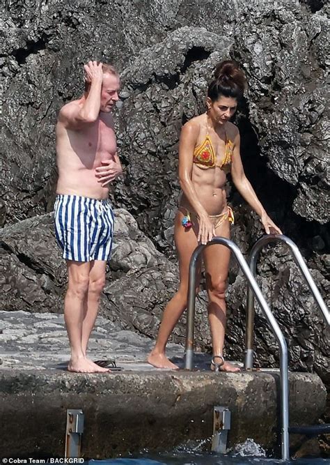 Richard Roxburgh And His Actress Wife Silvia Colloca Enjoy A Dip In The