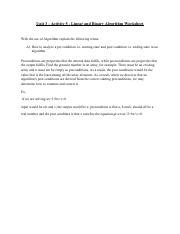 Unit Activity Linear And Binary Algorithm Worksheet Pdf Unit