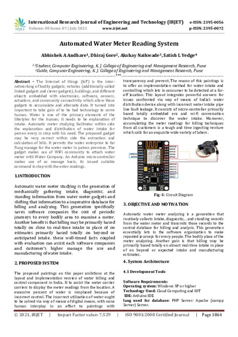 Pdf Irjet Automated Water Meter Reading System