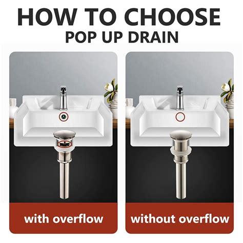 Bathroom Sink Drain Stopper Popup Drain With Overf Vicedeal