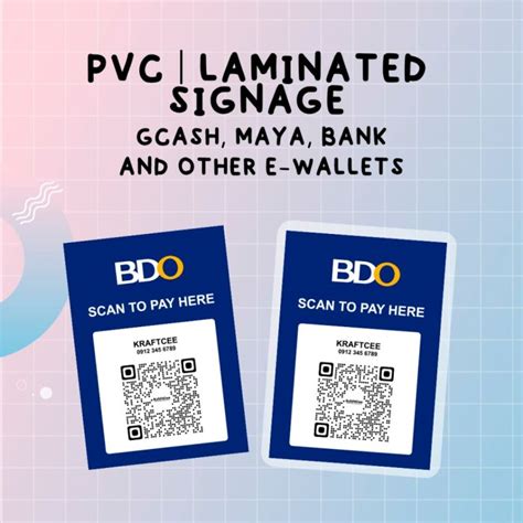 Bdo Bank Pvc Laminated Qr Code Payment Signage Custom Print Lazada Ph