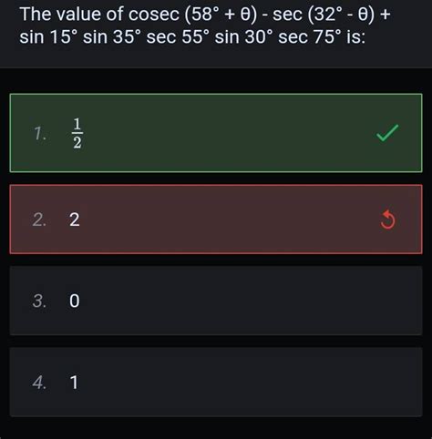 The Value Of Cosec58∘θ−sec32∘−θ Sin15∘sin35∘sec55∘sin30∘sec75∘ Is