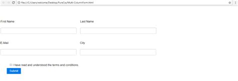 Pure Css Multi Columns Form I2tutorials
