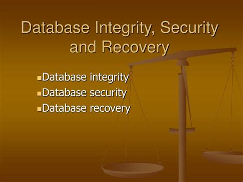 Ppt Database Integrity Security And Recovery Powerpoint Presentation
