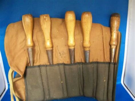 5 Piece Samson Wood Chisel Set With Tool Roll Antique Price Guide