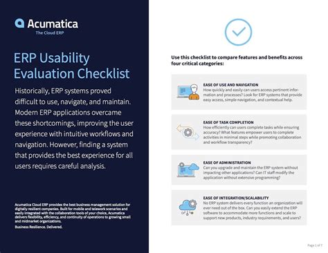 A Checklist For Erp Usability