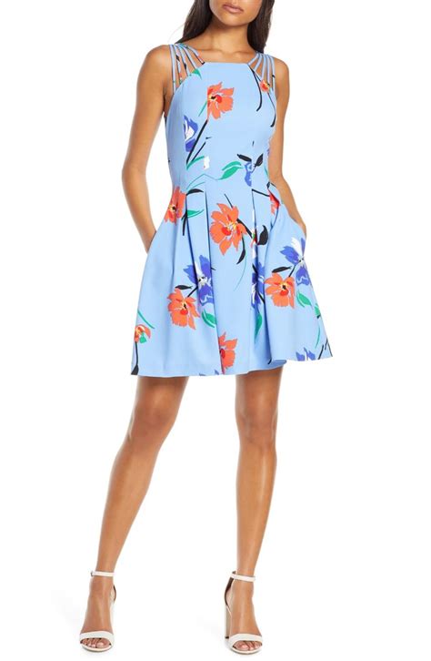 Vince Camuto Multistrap Fit And Flare Dress Nordstrom Fit Flare Dress