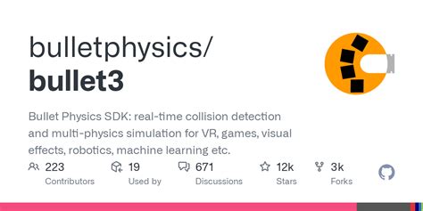 GitHub Bulletphysics Bullet Bullet Physics SDK Real Time Collision Detection And Multi