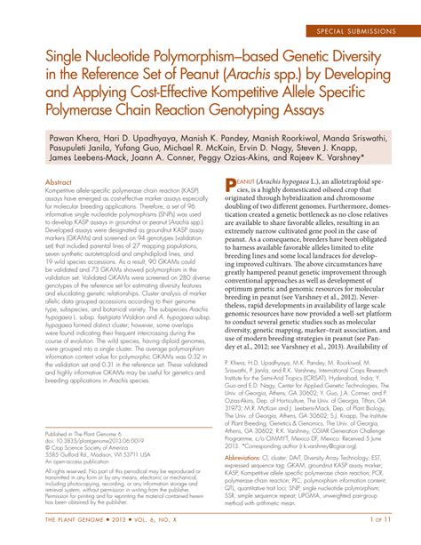 pdf single nucleotide polymorphism based genetic diversity in the