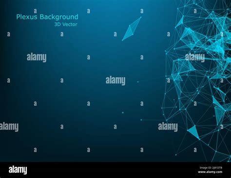 Abstract 3d Technology Futuristic Geometrical And Science Neon Background Plexus Digital