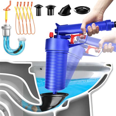 Green Gobbler Sink Plunger Toilet Plunger Air Drain Blaster Kit Clog