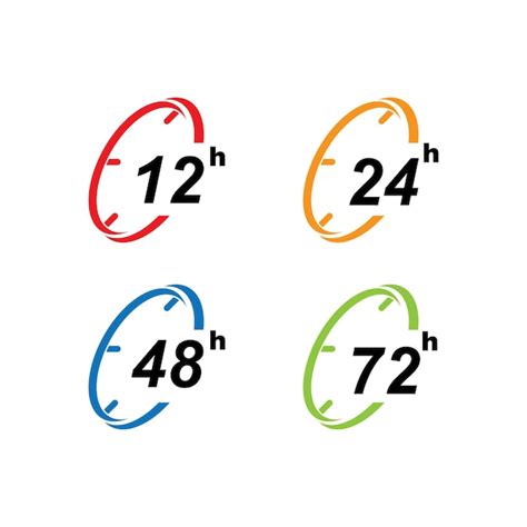 Premium Vector Sign Of 12 24 48 And 72 Clock Arrow Hours Logo Vector