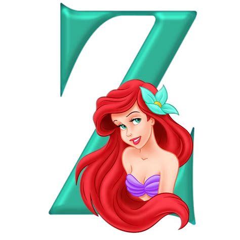 Alfabeto Decorativo Ariel Pequena Sereia Abc Disney Disney Alphabet