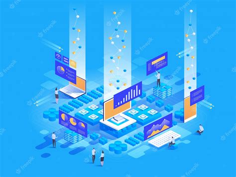 Premium Vector Data Visualization Concept 3d Isometric Vector