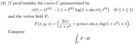 Solved Pts Consider The Curve C Parametrized By Chegg