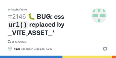 🐛 Bug Css `url` Replaced By Viteasset · Issue 2146 · Withastroastro · Github