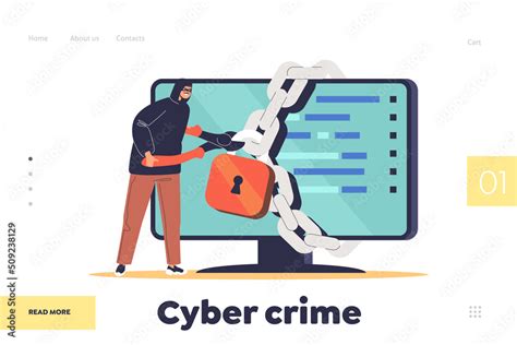 Cyber Crime Concept Of Landing Page With Hacker Phishing Steal Private Personal Data From