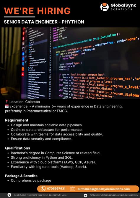 Globalsync Solutions On Linkedin Dataengineering Python Etl