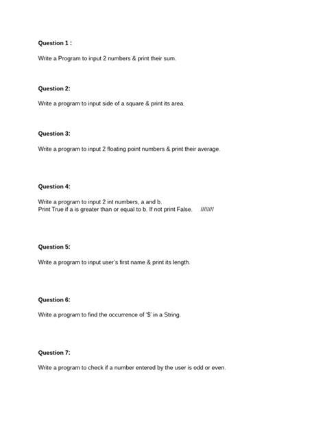 python practice questions pdf