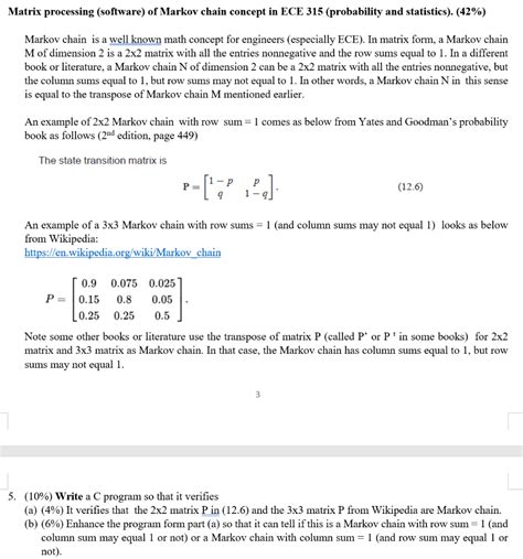 Matrix Processing Software Of Markov Chain Concept