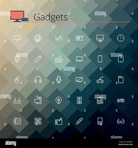 Gadgets Line Icons Stock Vector Image & Art - Alamy