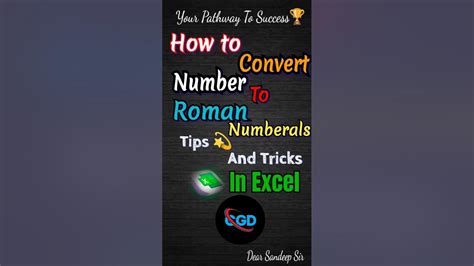 How To Convert Numbers To Roman Numerals In Excel Tips And Tricks Exceltips Tutorial
