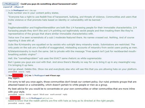 A Reddit Administrators Modmail Response When Questioned About