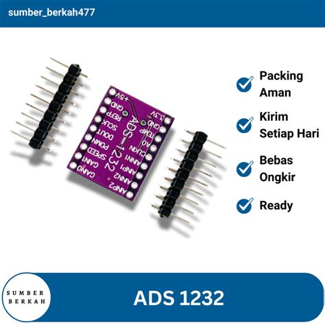 Jual Ads1232 24 Bit Ultra Low Noise Precision Delta Sigma Adc Module
