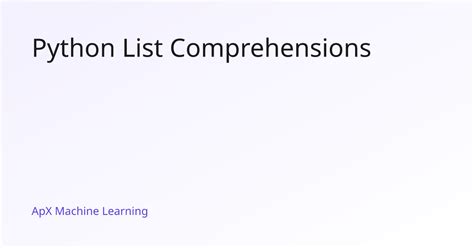 Python List Comprehensions And Generator Expressions