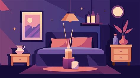 Premium Vector As The Diffuser Emits Fragrances Of Vanilla And Sandalwood The Bedroom Becomes