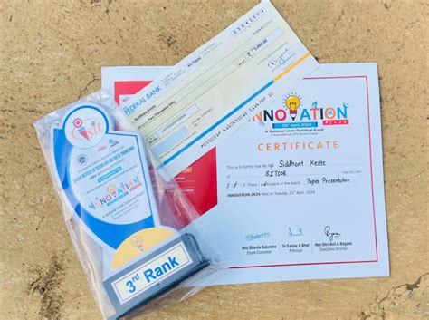 Siddhant Keste On Linkedin 🏆 Excited To Share That I Secured The 3rd Rank In The Innovation 2k24