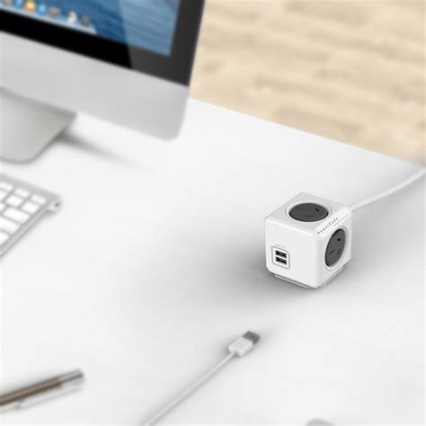 Allocacoc Powercube Extended Usb 4 Outlets 2 Usb 15m Cable