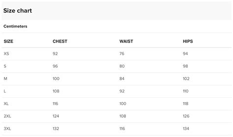 Size Charts — Alpine Tones Illustration