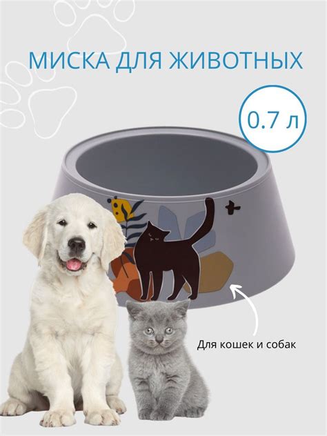 Миска пластиковая для животных, собак мелких пород и кошек, тарелка ...