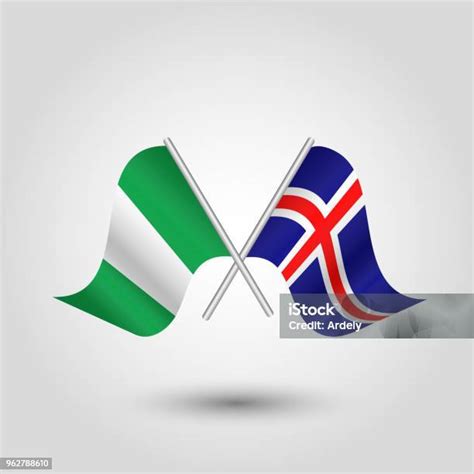 간단한 두 개의 교차 나이지리아와 아이슬란드 깃발 벡터 개념에 대한 스톡 벡터 아트 및 기타 이미지 개념 국가 지리적 지역