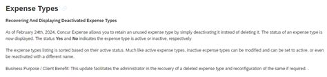 Deactivate Expense Type Sap Concur Community