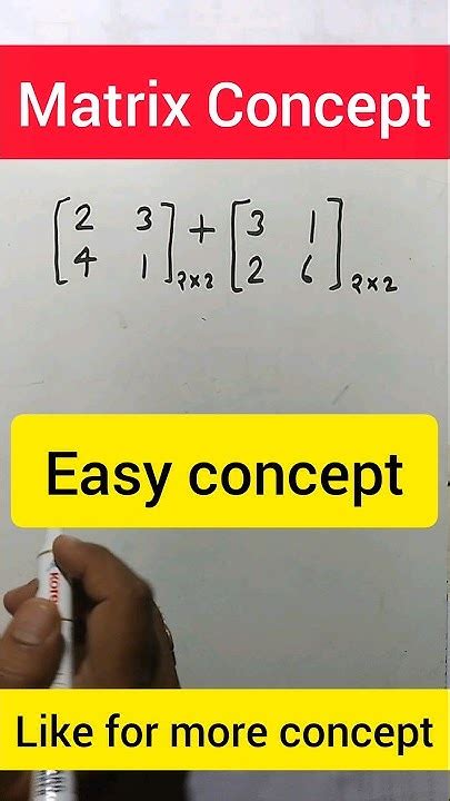 Matrix Addition Concept Matrix Matrixaddition 12thmaths Shorts Youtube