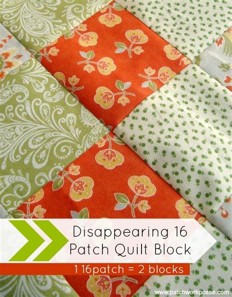 Easy Pattern For Disappearing 16 Patch Quilt Block