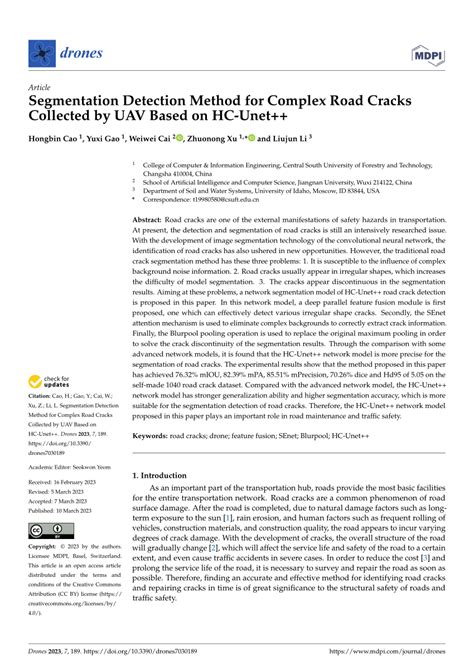 Pdf Segmentation Detection Method For Complex Road Cracks Collected