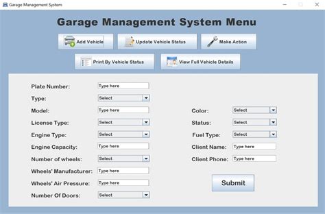 Github Inbaral Garage Management System Desktop Application As Part Of A Software